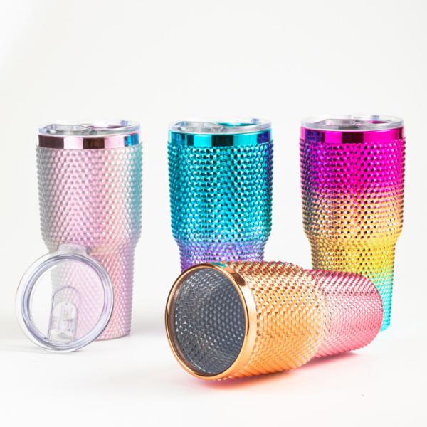 Quality 750ml Food Grade Custom Sparkly Water Bottle Iridescent Inlaid Diamond Glitter for sale