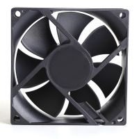 Quality 8025 Four-wire Ball Bearing Axial Flow Cooling Fan 12v Dc 8cm Plastic Mute Speed for sale