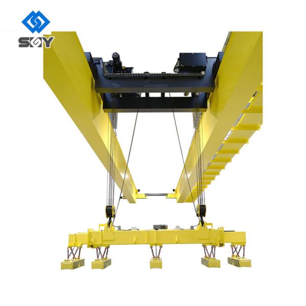Quality Double Beam Overhead Crane With Rotating Electromagnetic Hanging Beam for sale