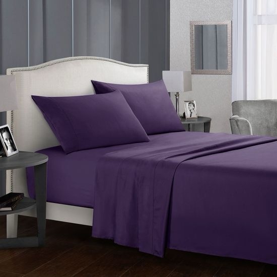 Quality Custom Color Packaging Bed Linen Plain Dyed Home Hotel Bed Flat Fitted Sheet for sale