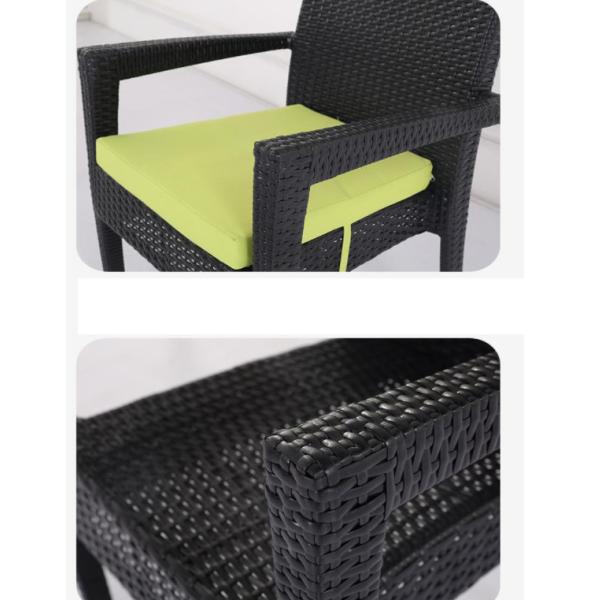 Quality Black Wicker Patio Dining Table Garden Restaurant Dinning Table Set for sale
