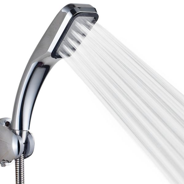 Quality Stylish 300 Holes ABS Chrome Plated Hand Held Shower Head Spray for Family Bathroom for sale