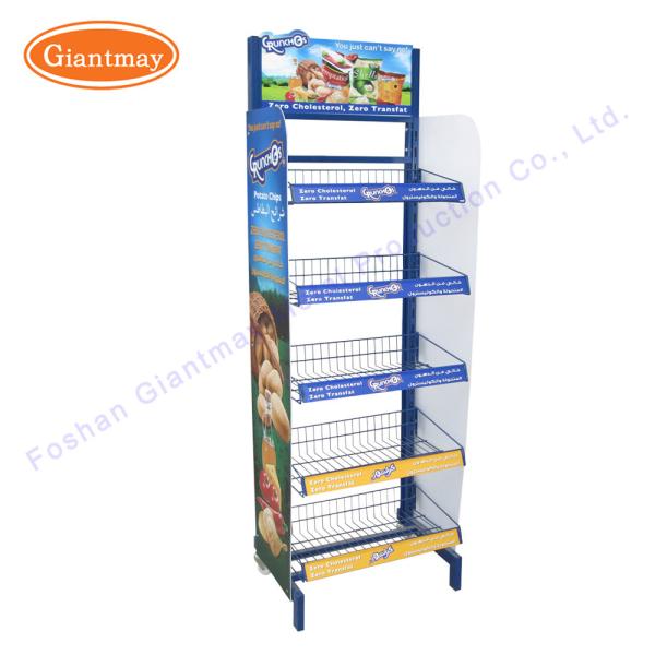 Quality Potato Chips Floor Stand Grocery Bread Retail Display Rack for sale