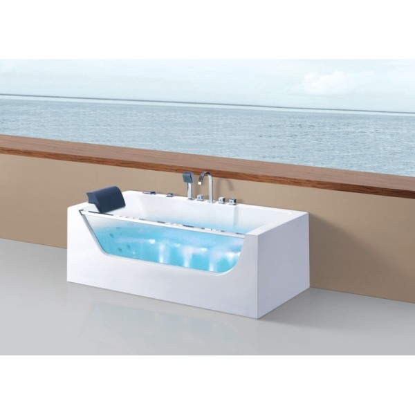Quality Air Press Switch Rectangle Outdoor Spa With Front Glass For Single for sale
