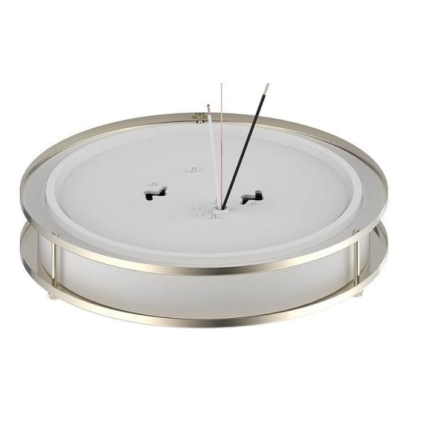 Quality Brush Nickel Ceiling 14 LED Flush Mount Light Fixture 5CCT 25w Double Ring for sale