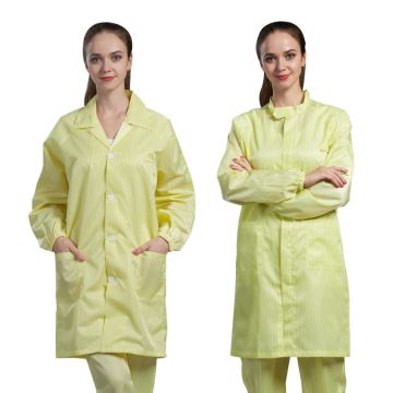 Quality OEM Unisex Polyester Anti Static Gown Esd Smock Uniform For Cleanroom for sale