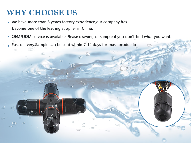 Outdoor Quick Waterproof Cable Connector Flame Retardant IP68 M20 Cross Shaped Nylon Screw Connection