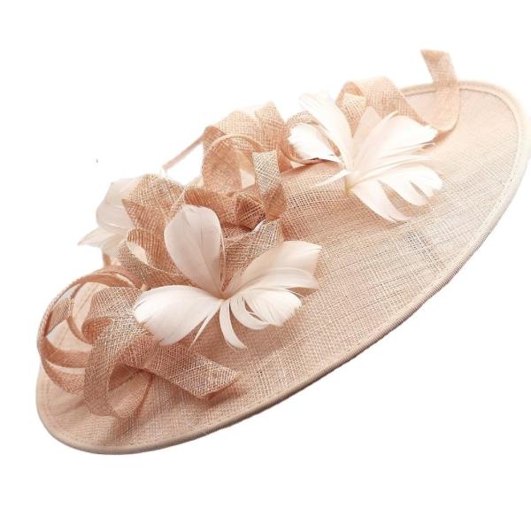 Quality Stylish Sinamay Base and Feather Church Hat for Four Seasons in Dobby Style for sale