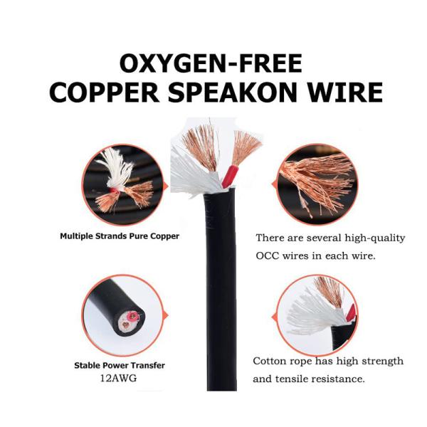 Quality Twist Lock 2 Conductor Speaker Cable Professional 50FT Length for Audio for sale