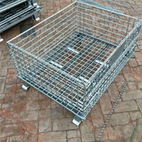 Quality Storage Wire Mesh Cage / Foldable Wire Mesh Container 800kg-1500kg for sale
