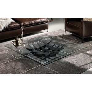 Quality Modern Luxury Glass Stainless Steel Coffee Table Sculptured Transparent for sale