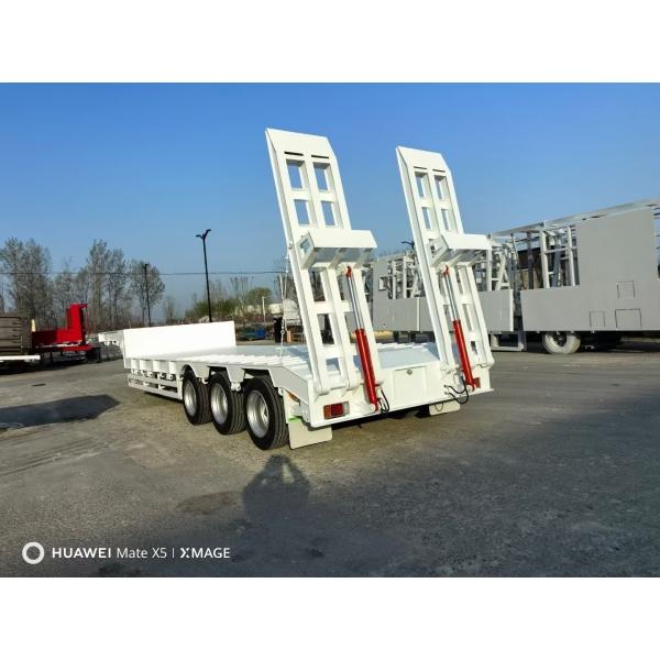Quality High Strength 3 Axle Low Bed Trailer 70 To100 Tons For Self Dumping for sale
