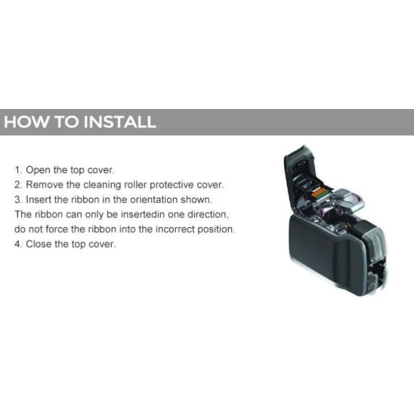 Quality Compatible Black Ribbon for Zebra ZC100 ZC150 ZC300 ZC350 Card Printer 800300 for sale