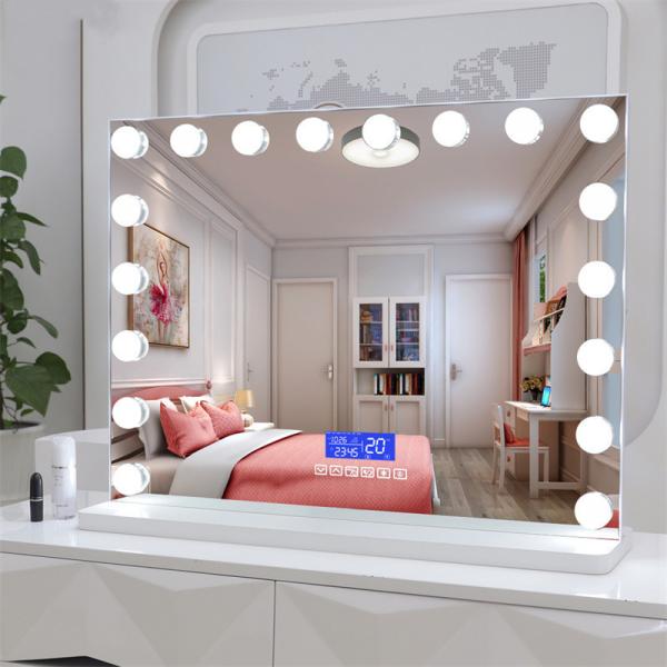 Quality 15 / 18 Bulbs Hollywood Vanity Mirror Customized Dimmable Makeup Mirror 4000K for sale