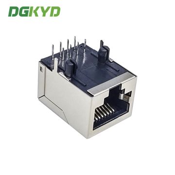 Quality Metal Shielded Single Port 8P8C RJ45 Modular Jack With Led And EMI Fingers for sale