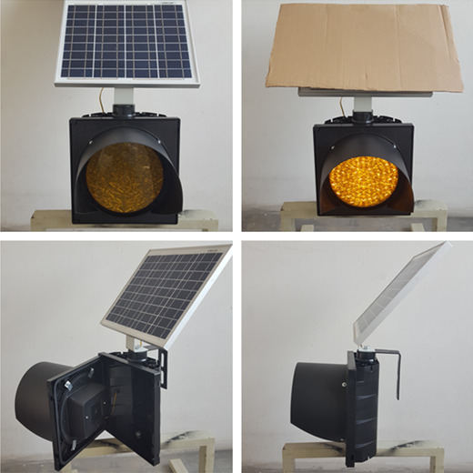 Quality Solar Warning Light 200mm Falsher GQSJD-200-1 Yellow Warning Light for sale