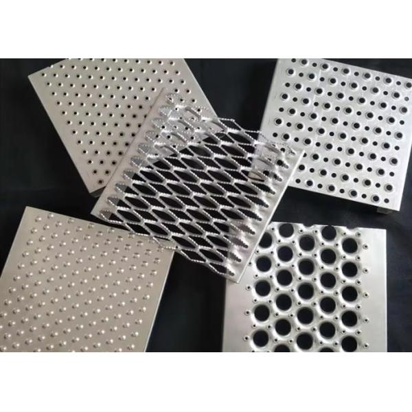 Quality Traction Tread Plank Grating Dimple Perforated Slip Resistant Metal Floor Plate for sale