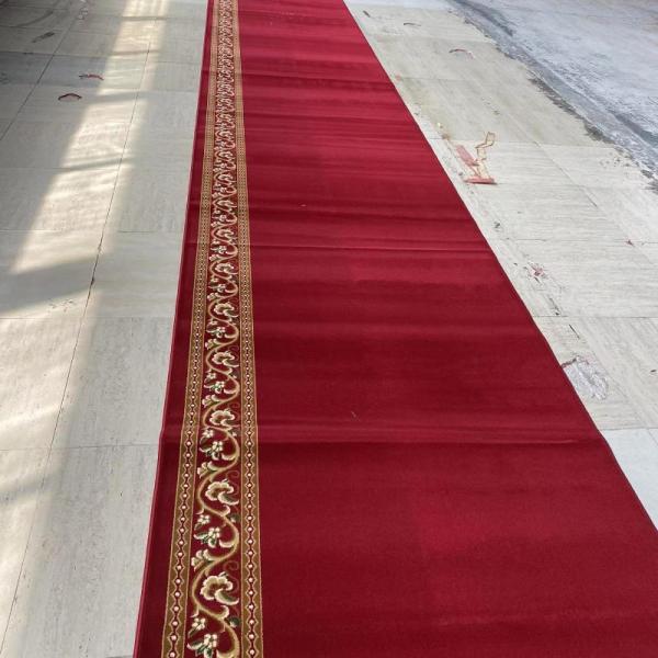 Quality Antimicrobial Rectangle Mosque Prayer Carpet Roll for Wall to Wall Installation for sale