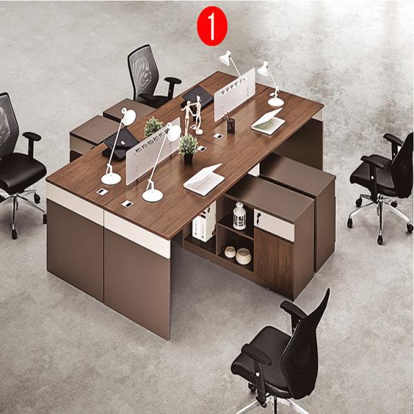 Quality Four Person Workstation Office Furniture Partitions / Aluminum Office Table for sale