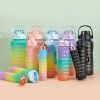 china Summer Gradient Motivational 3 In 1 Water Bottle Set Leak Proof Water Bottle 40