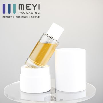 Quality Empty Cylinder Transparent Perfume Bottle Glass With Magnetic Cap 50 Ml With for sale