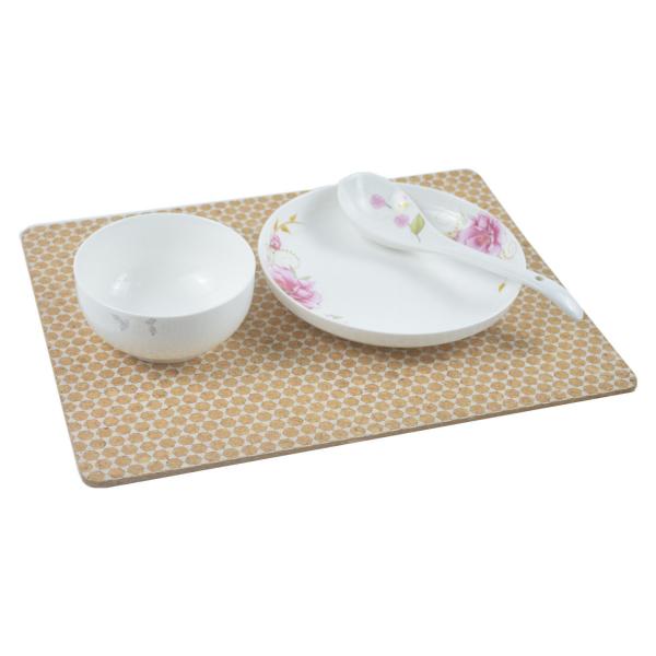 Quality Printed Custom Cork Placemats Rectangular Anti Scratch For Coffee Shop for sale
