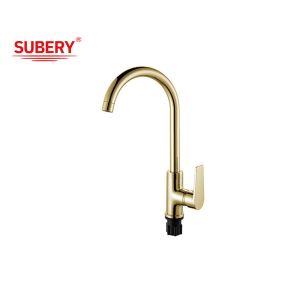 Quality Single Lever Kitchen Sink Faucets Golden Brass Cold And Hot OEM for sale