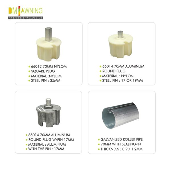 Quality Aluminium Retractable Awning Accessories Square Plug Awning Window Components for sale