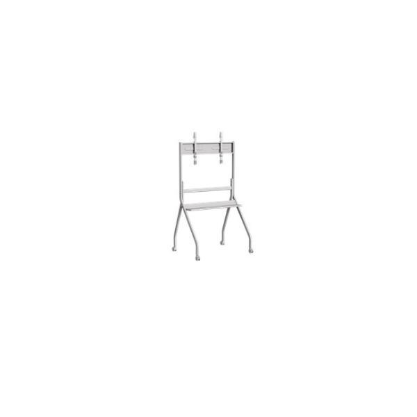 Quality White Black Manual Mobile TV Floor Stand 133lbs Mobile Tv Stand On Wheels for sale