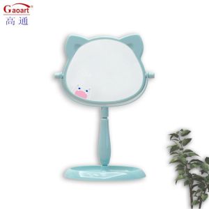Quality Fashionable Design Plastic and Glass Mirror Standing Desktop Makeup Mirror for for sale