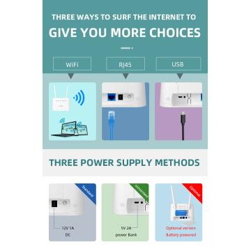 Quality RJ11 Voice Volte Dual Sim Wireless CPE Unlocked LTE Wifi Router 4G With Battery for sale
