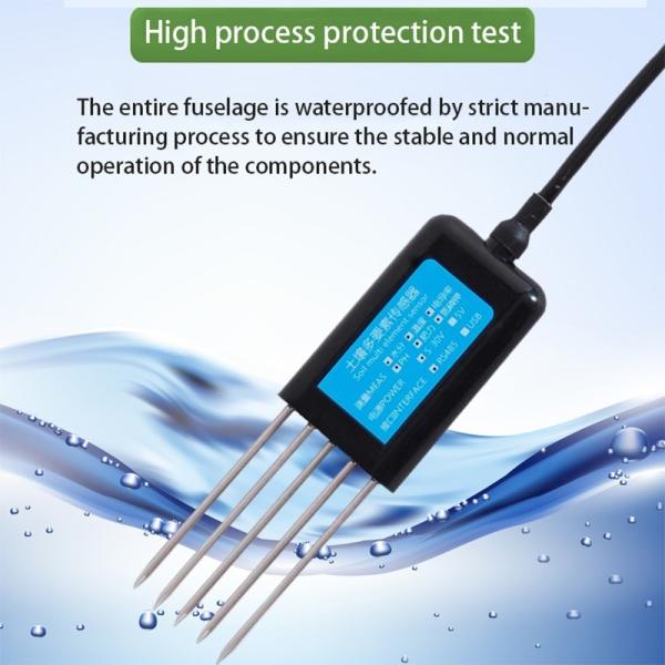 Quality 7 in 1 All-in-One Soil Moisture Temperature EC PH Sensor Probe for Planting for sale