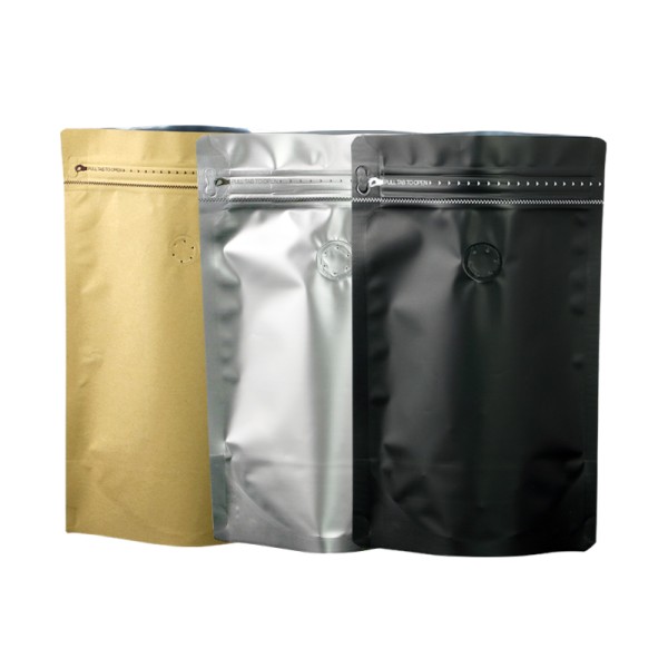 Quality Hot Sale Matte Multi Color Zipper Valve Aluminum Foil Sealed Coffee Bags Food Packaging Bags Stand up Bag for sale