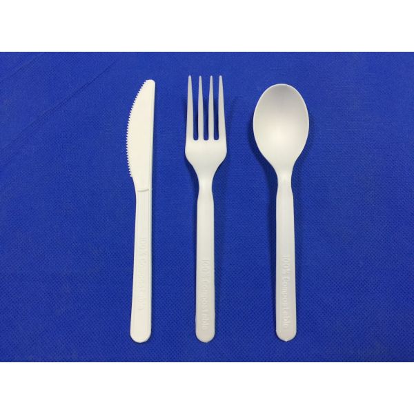Quality Fast Food and Takeaway Services Cpla Cutlery Set with Customized Logo 100% for sale