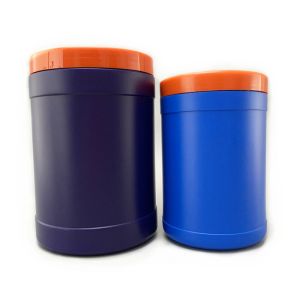 Quality Blue Molded Color Wide Mouth Plastic Powder Canister Nutrition Protein Powder for sale