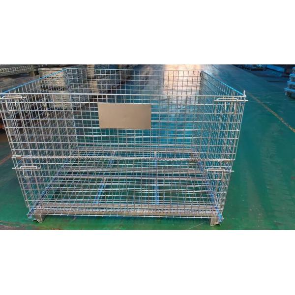 Quality Foldable Steel Wire Mesh Storage Cage Space Saving Industrial Container for sale