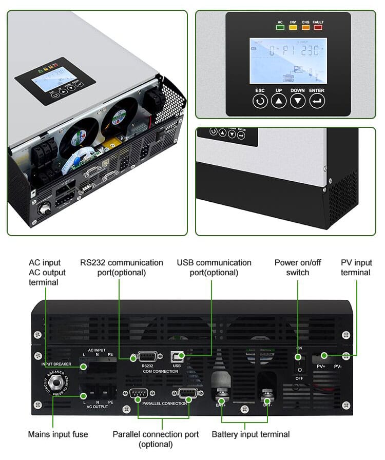 details of solar hybrid inverter 10 kva