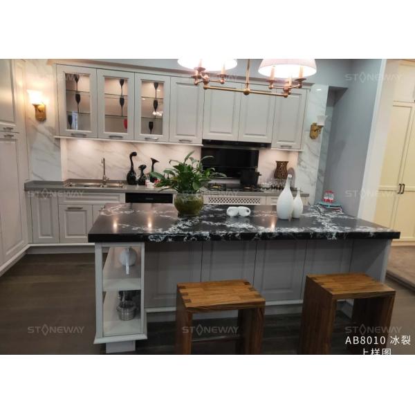 Quality Durable Engineered Quartz Stone Black Quartz Kitchen Countertops UV Cutting for sale