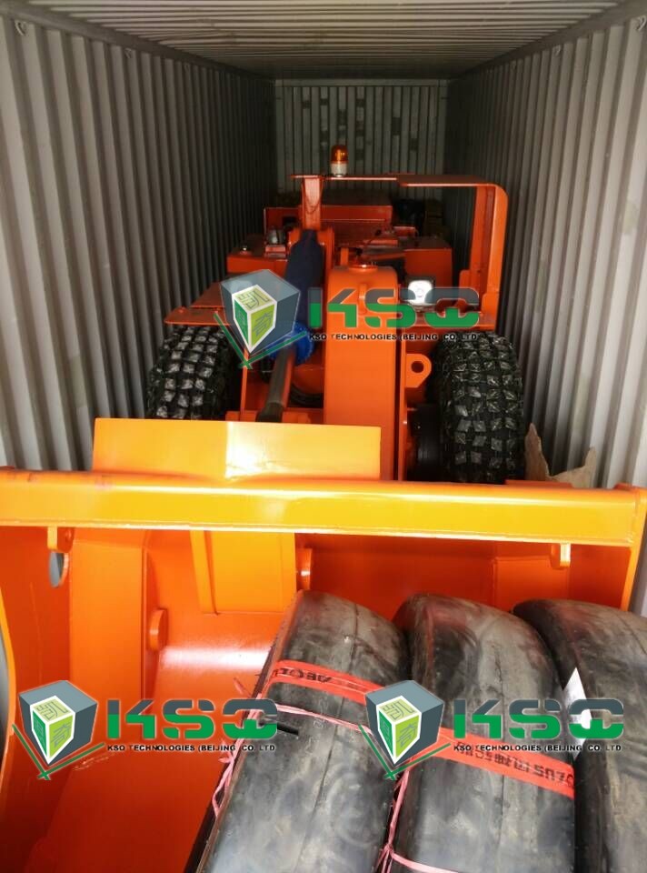 China 2 Cubic Meters Bucket Capacity Tunnel Load Haul Dump Machine with ability to install Shotcrete Robot Arm, KSQ RL-2 LHD