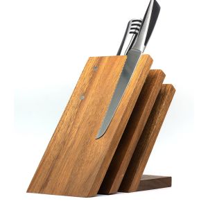 Quality Customized Logo Sustainable Wood Kitchen Magnetic Knife Block Holder for for sale