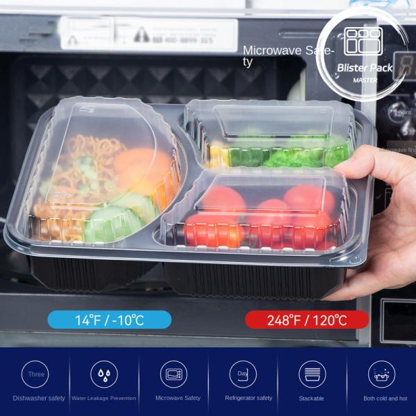 Quality Customizable PET Disposable Plastic Food Containers Multi Grid Thickened Leak for sale