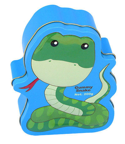 Quality Gummy Snake Tin Box with Lid Food Grade Tin Storage Containers Vintage Tin Canisters for sale