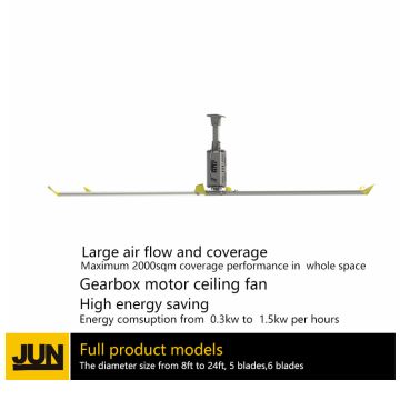 Quality 1.5KW 24FT low speed HVLS Industrial Fans for home Residential for sale