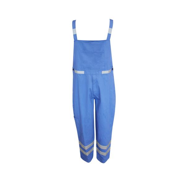 Quality 330g 100% Cotton Fire Retardant Bib Overalls Working Pants With Reflective Straps for sale