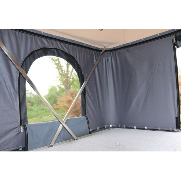 Quality High quality single layer fiberglass shell hard cover canvas roof top tent for sale