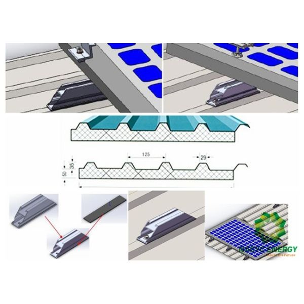 Quality Short Rail Module System Support Solar PV Panel Metal Roof Mounting Systems for sale