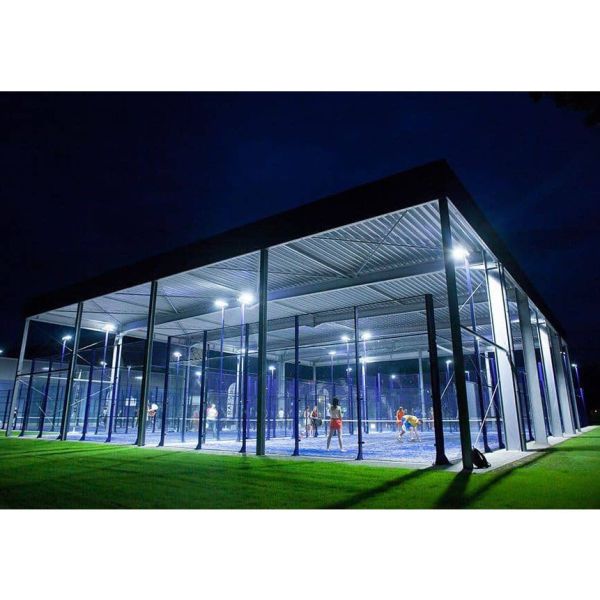 Quality Mobile Padel Court / Build Padel Court 10m*20m Rechargeable Tennis Court Outdoor With Roof Cover / Portable LED Lights for sale