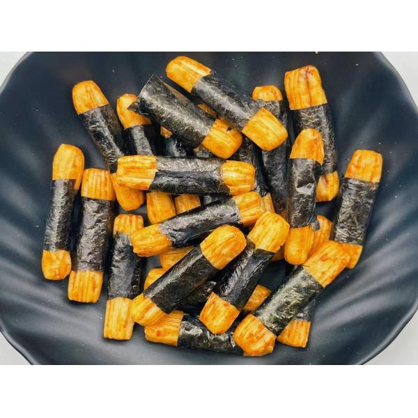 Quality Crispy Rice Cracker Puffed Food Japanese Seaweed Rice Roll Bar Snacks for sale