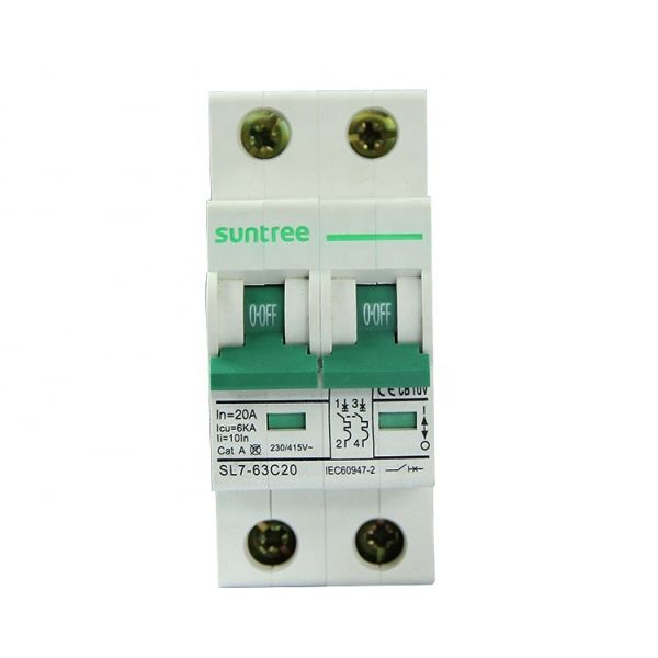 Quality SL7-63 C16 2Pole 63Amp 6kA Miniature Circuit Breaker for sale