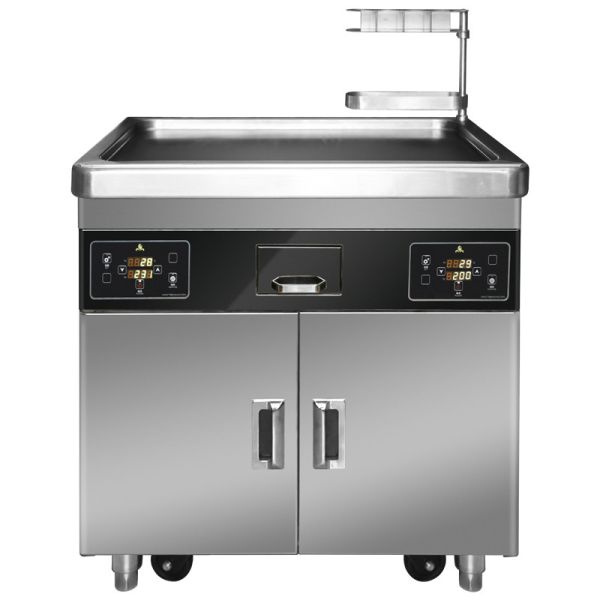 Quality Commercial Kitchen Multifunctional Mobile Teppanyaki Grill Table with Double for sale